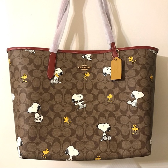 Coach | Bags | Coach X Peanuts City Tote In Signature Canvas With ...